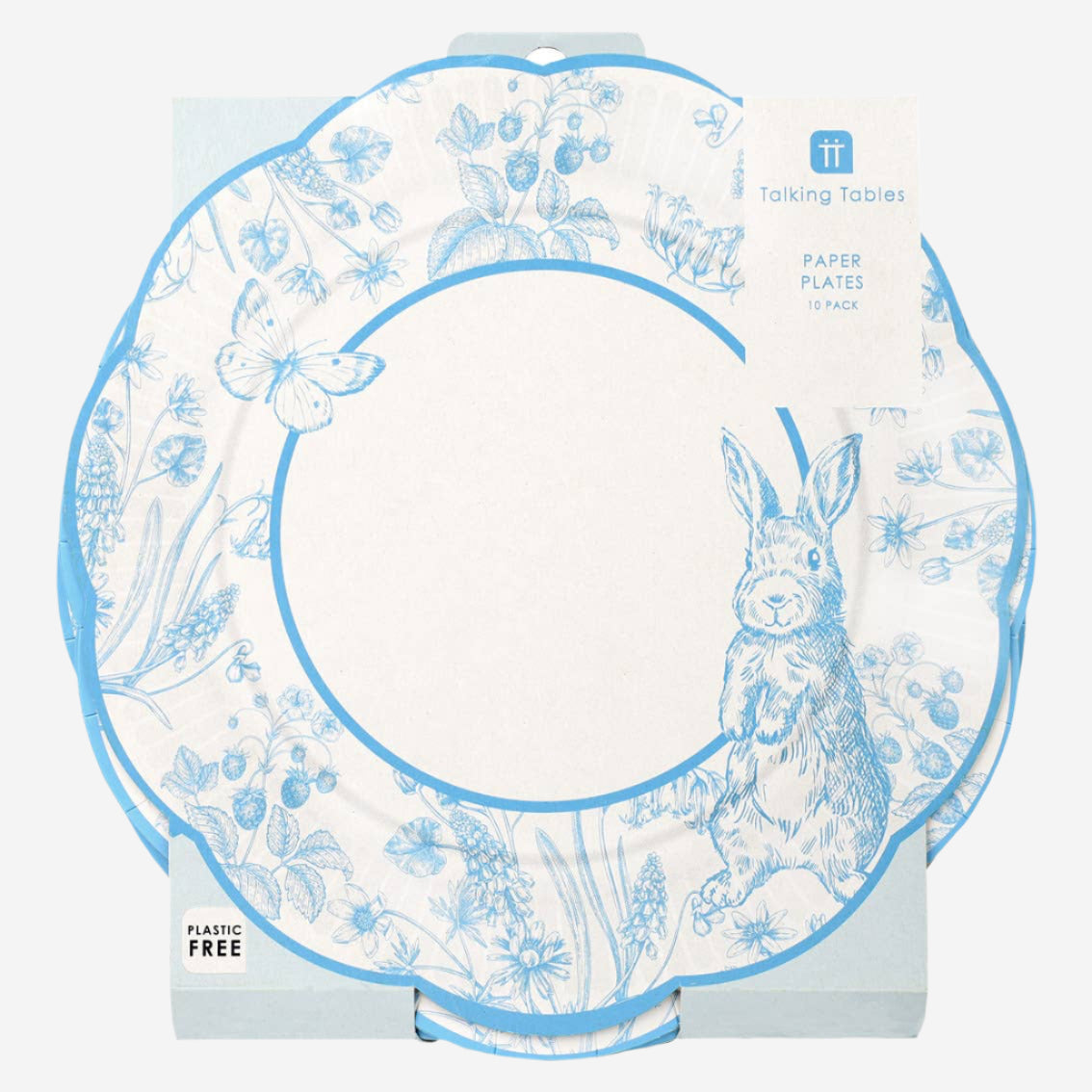 Playful Pierre Blue & White Scalloped Paper Plates – The Balloon Works