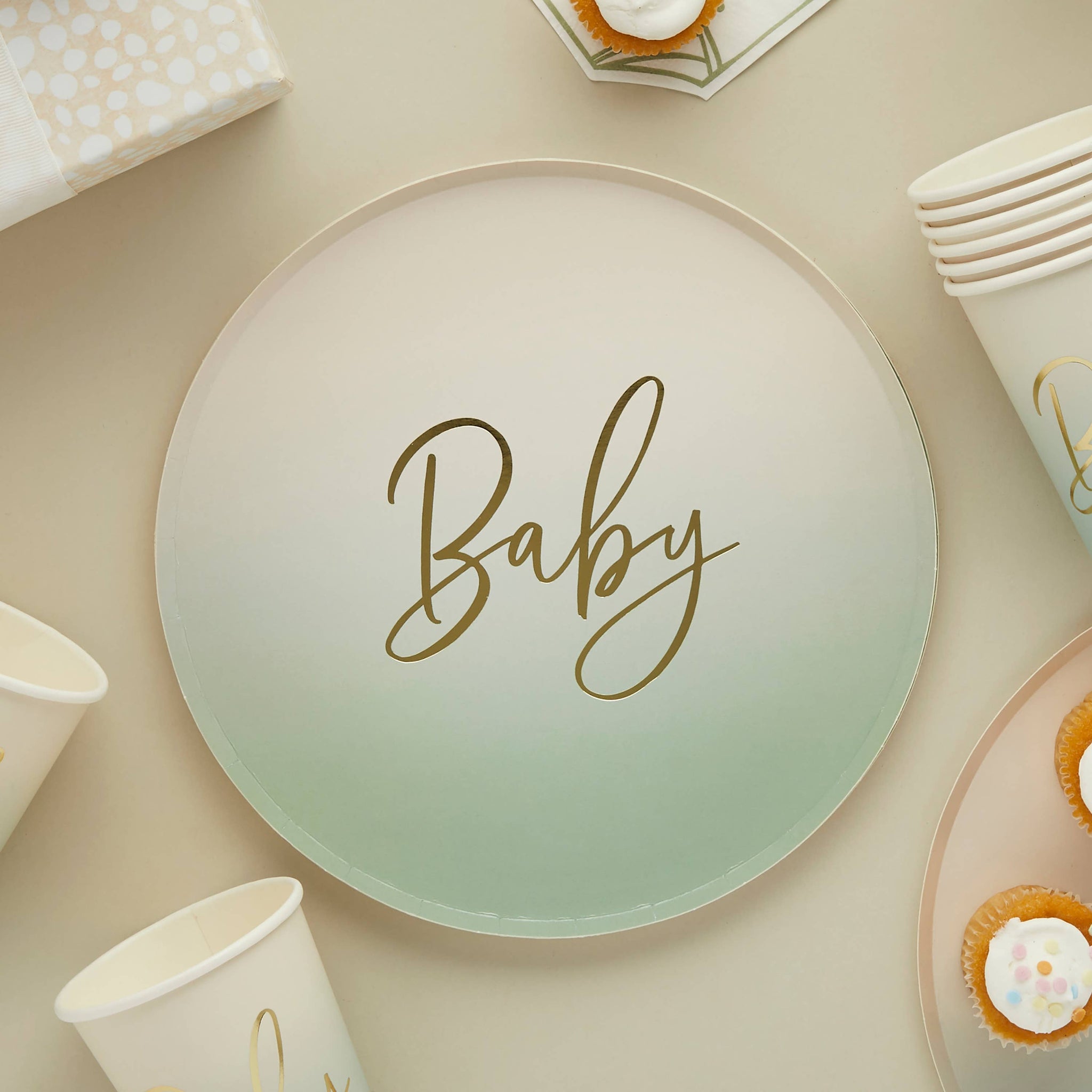 Sage Baby Paper Plates – The Balloon Works