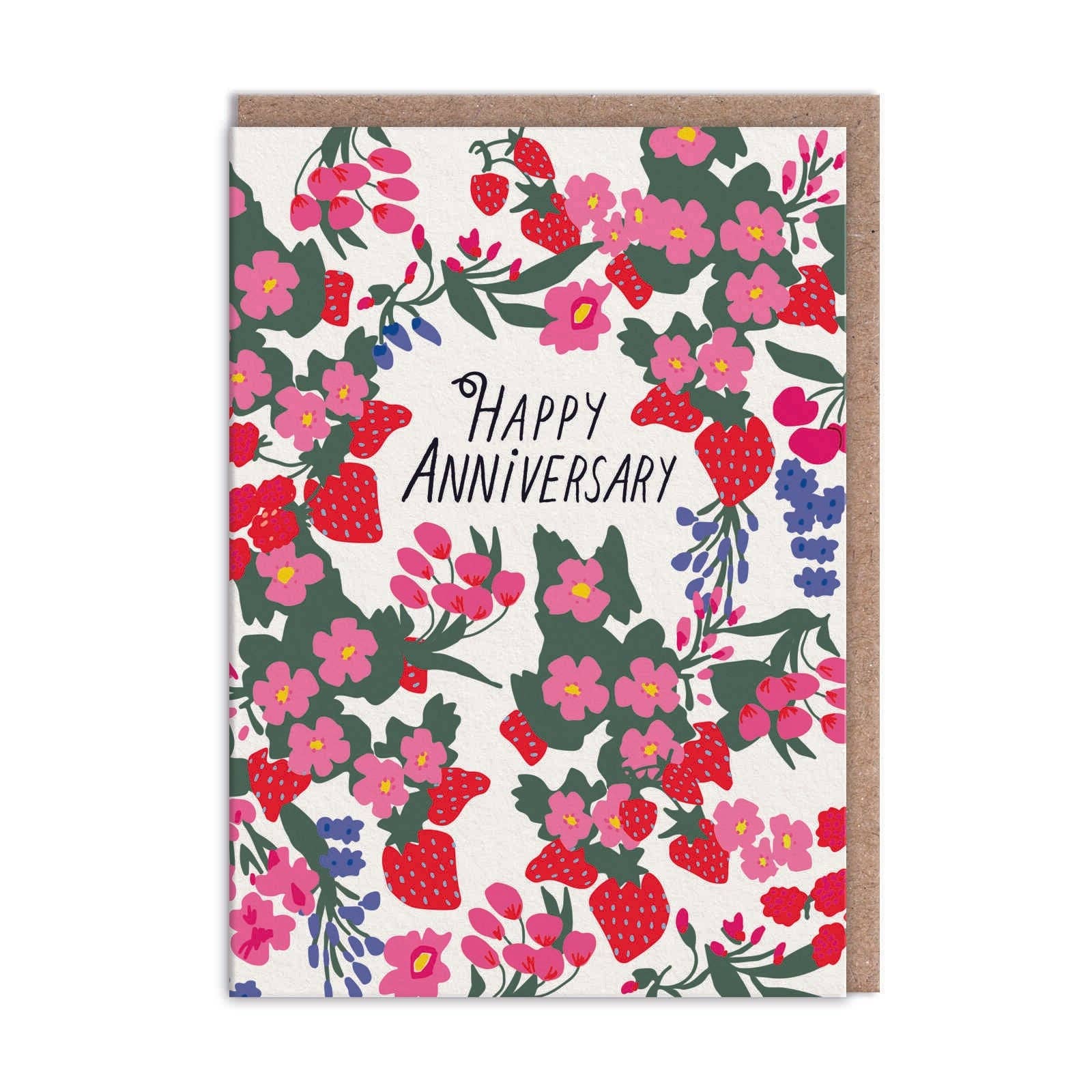 Red Floral Anniversary Card (9833) – The Balloon Works