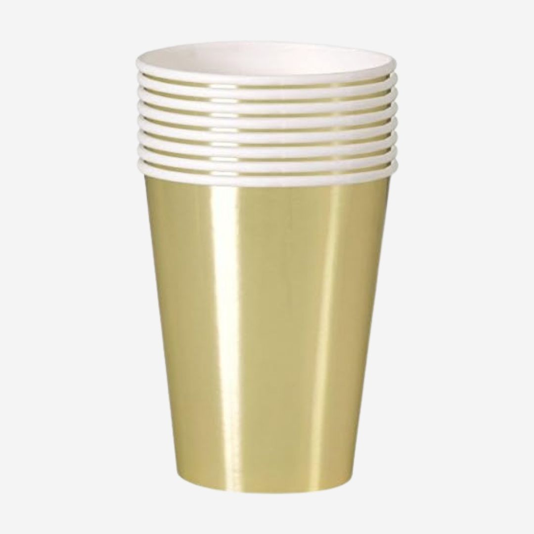 Metallic Gold Paper Cups (6 pack) – The Balloon Works