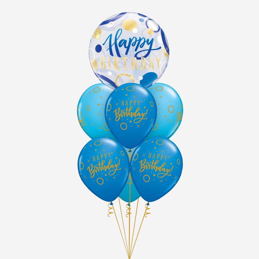 Blue Bubble Birthday Bouquet | Birthday Party Balloons | The Balloon Works