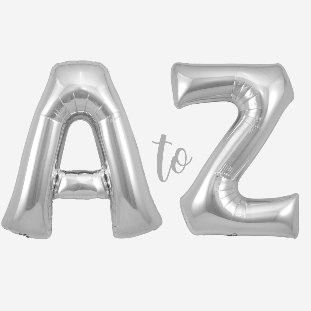 Large Silver Inflated Letter Balloons 34" – The Balloon Works