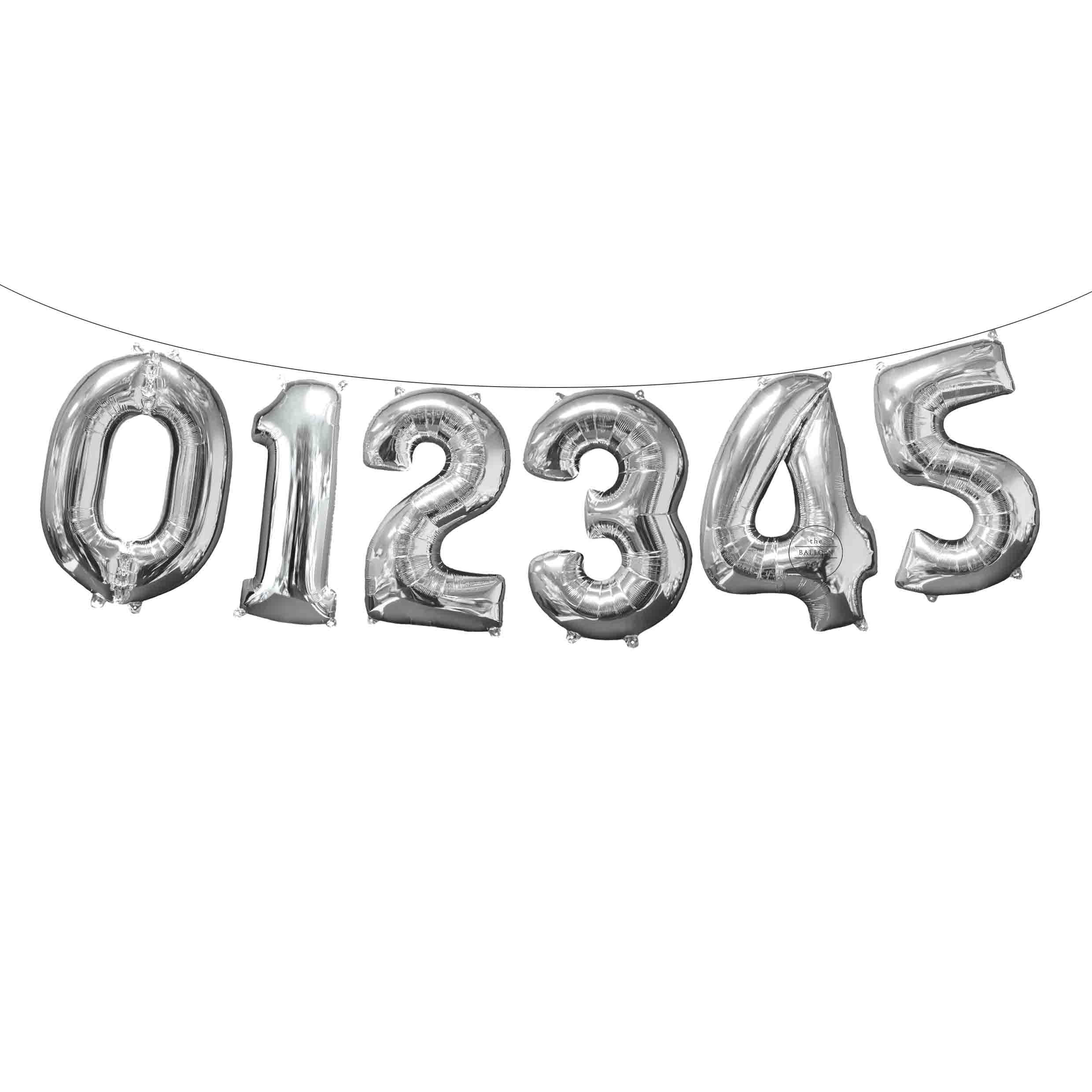 Air Filled Silver Numbers | Balloon Banner | The Balloon Works