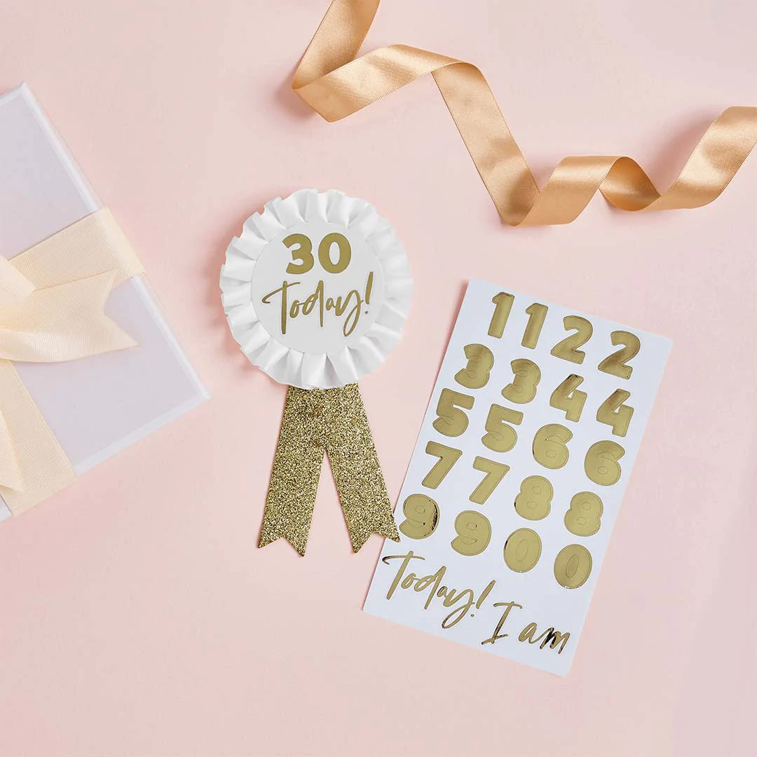 Gold Milestone Birthday Badge – The Balloon Works