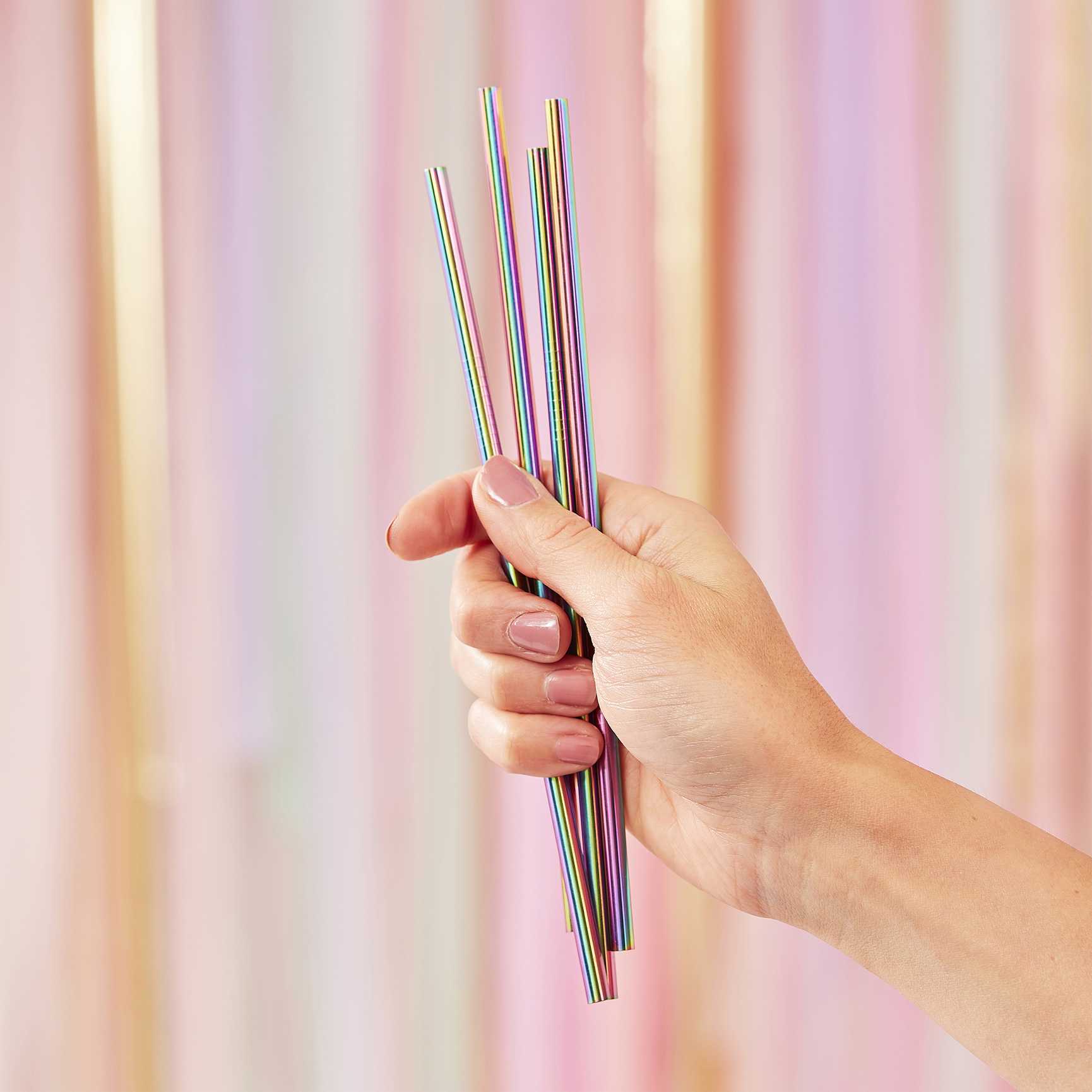 Rainbow Stainless Steel Straws – The Balloon Works